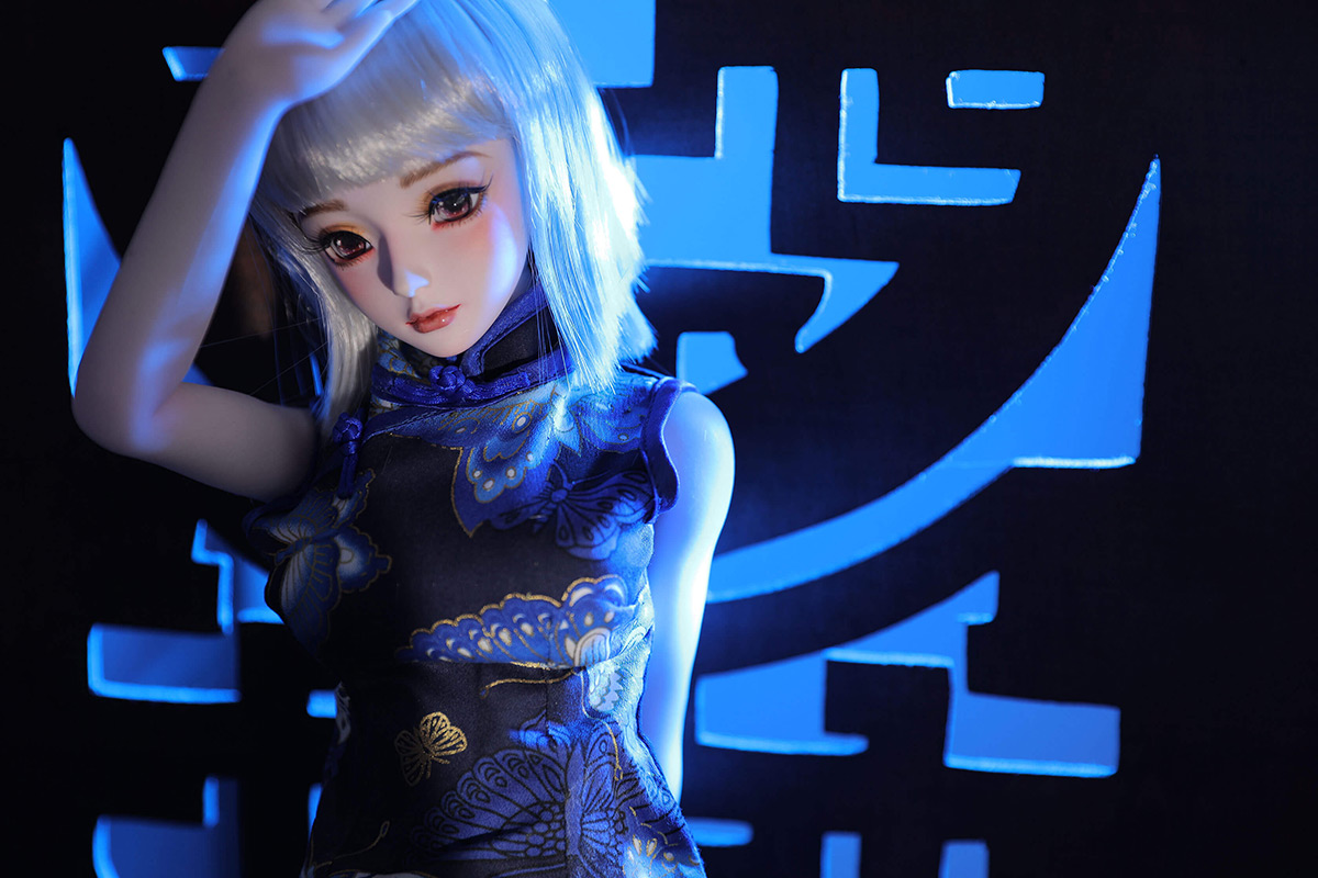 LING J60cm Mini Chinese Sex Doll in Cheongsam | Climax Doll - EnjoyMyDoll